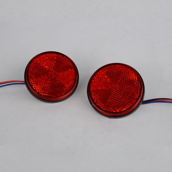 Buy Pdtoweb 2x Red 24LED Motorcycle Round Reflector Tail Brake Turn ...
