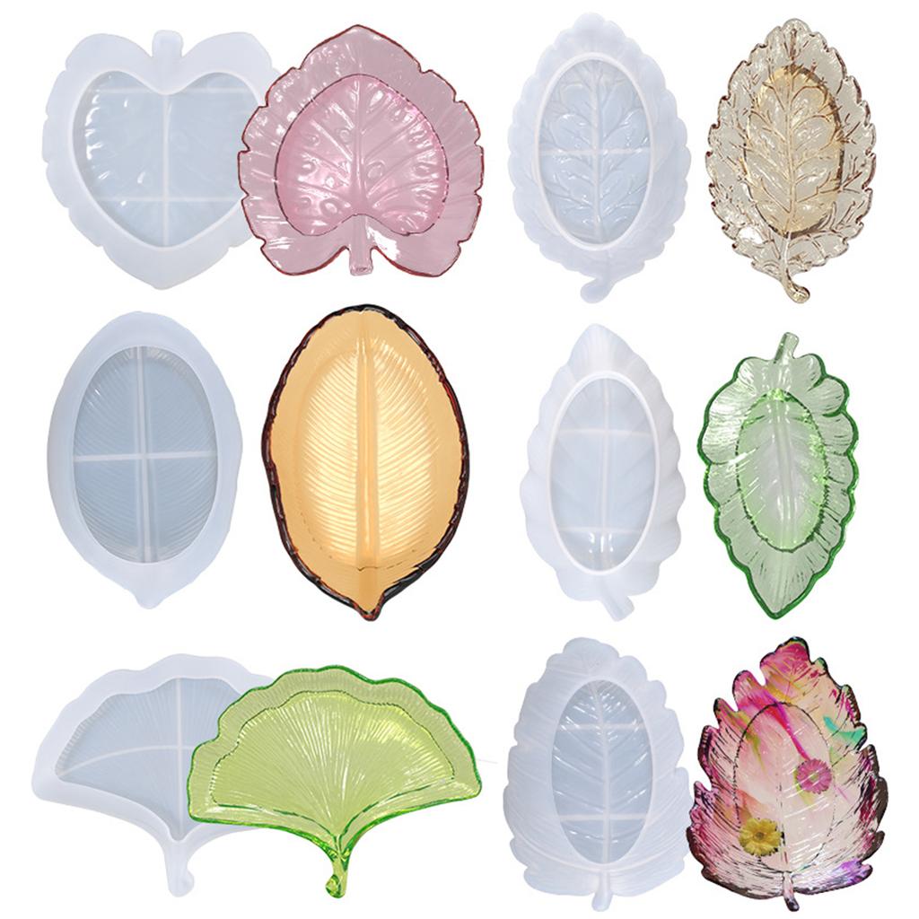 Buy Diy Crystals Drop Mould Leaf Dish Mold Fruits &Nuts Storage Bowl ...
