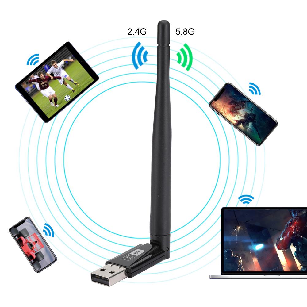 Buy Usb Wireless Card Wifi Dual Band Adapter 802.11G/B/Ac 600Mbps at ...