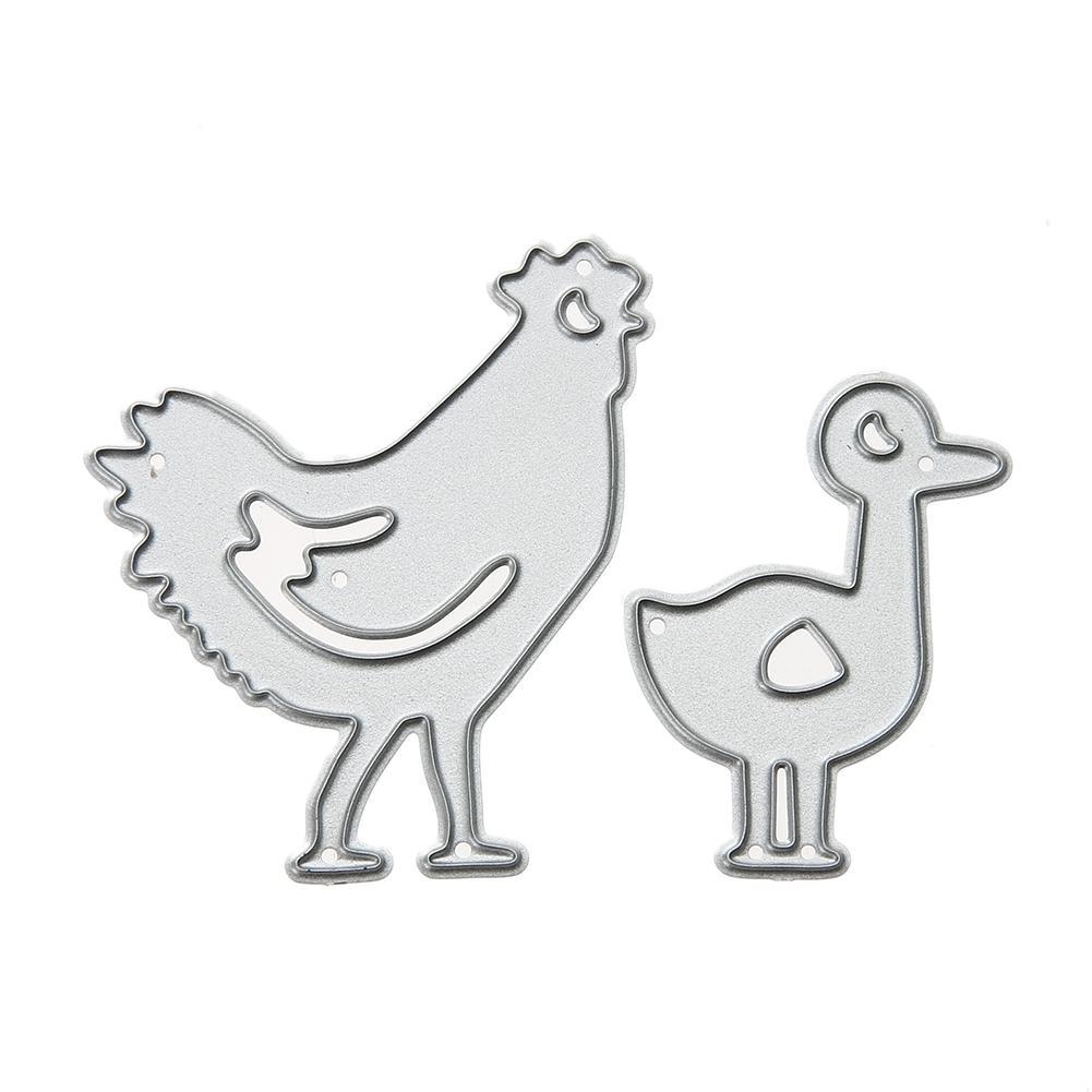 Buy 2pcs Poultry-shaped Metal Cutting Dies Stencil Embossing ...