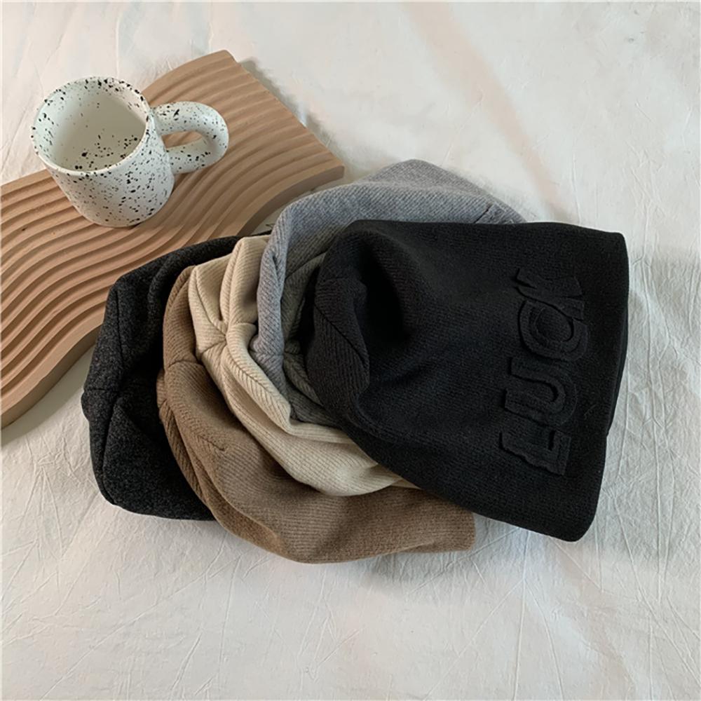Cheap Women Retro Letter Winter Hat Warm Chunky Student Knit Hats Soft ...