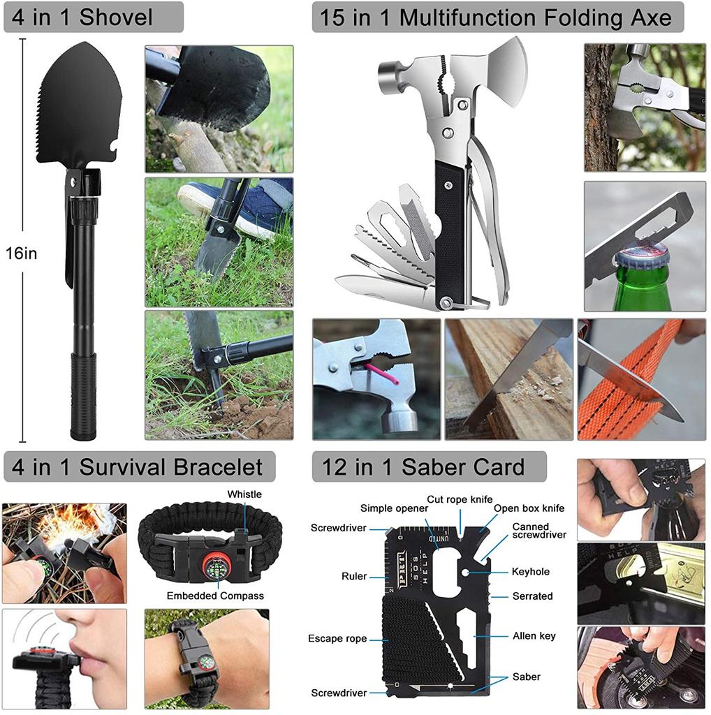 Buy 200 In 1 Emergency Kit Outdoor Multifunction Camping Gear Survival ...