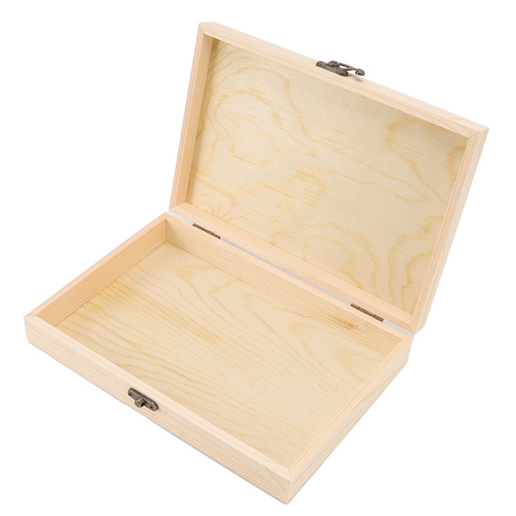 Buy Wood Cigar Humidor Rectangular Pine Rustic Large Capacity DIY Cigar ...