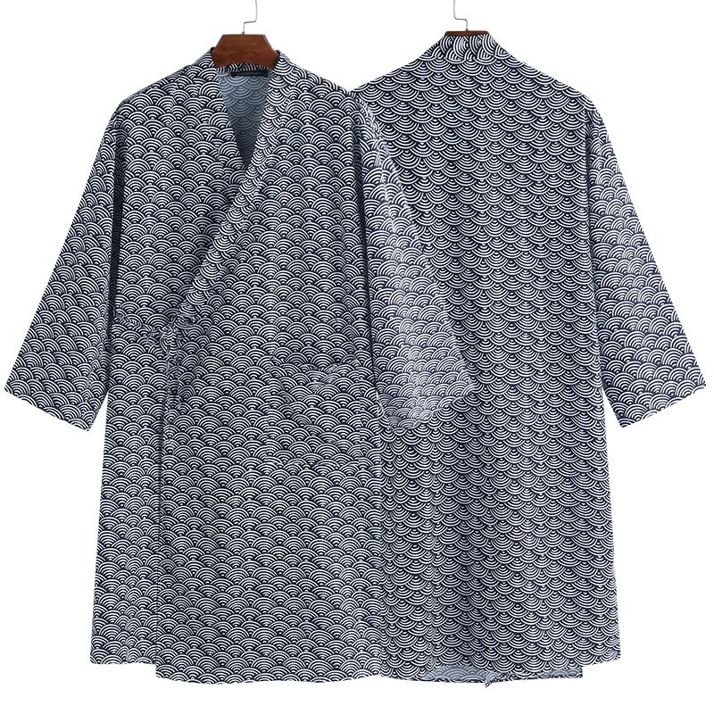 Buy 4XL 5XL Japanese Kimono Couple Summer Half Sleeves Pajamas Set ...