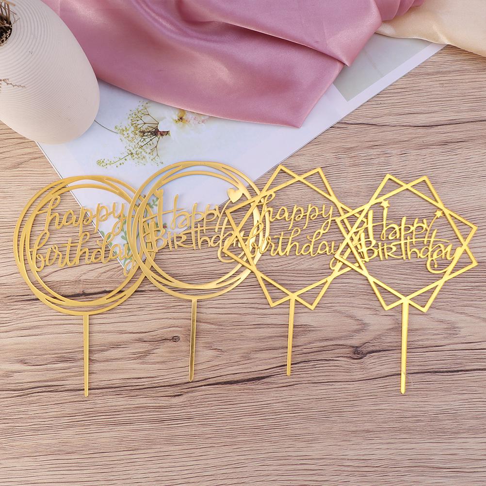 Buy 6 Pcs Cake Toppers Acrylic Happy Birthday Cake Picks for Night ...