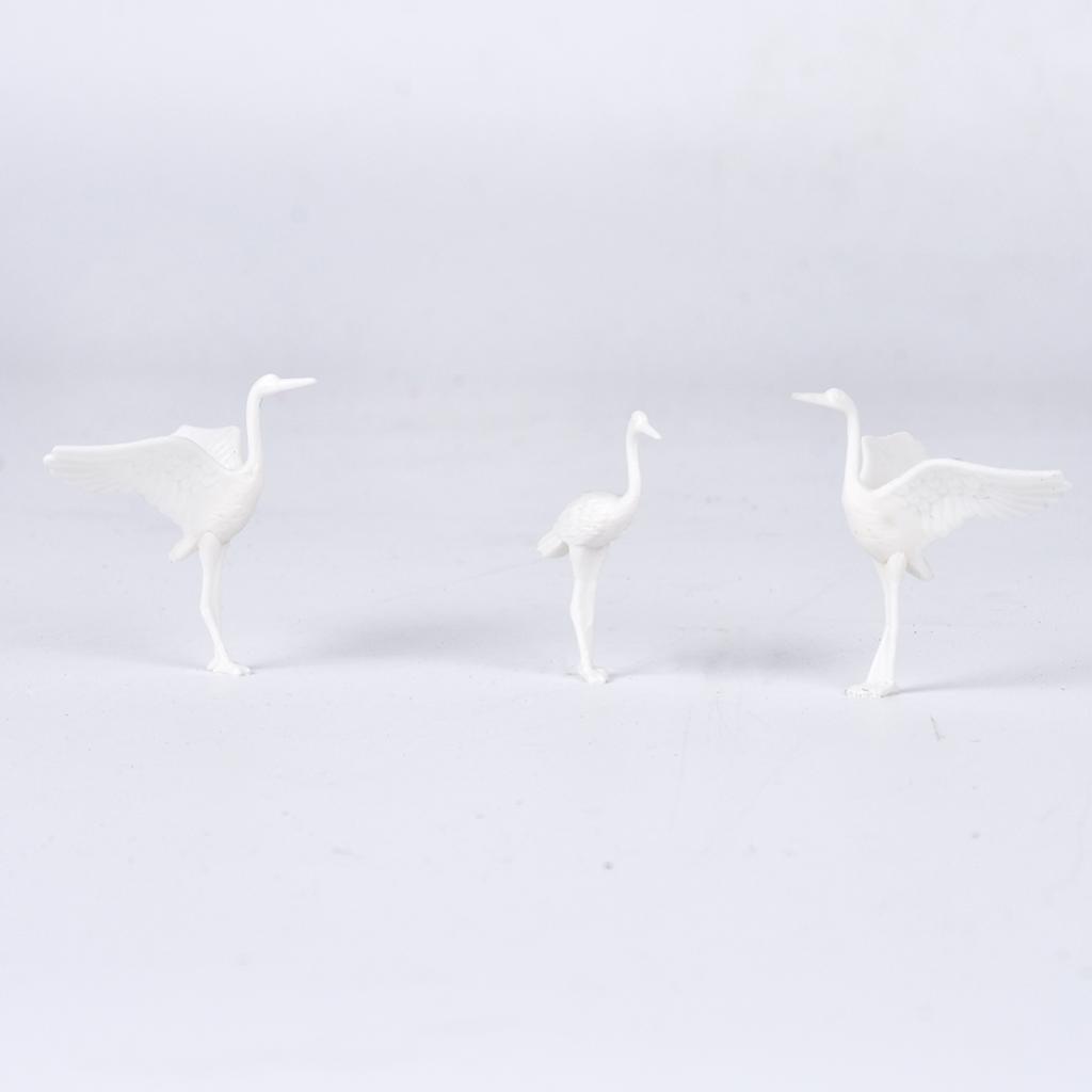 10 Pieces Miniatures Red crowned Crane Bird Figurines Toy Dollhouse ...