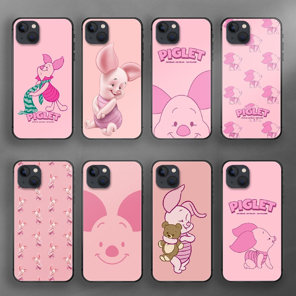 Buy Piglet Cute Pig Cartoon Black Phone Case For Iphone Xiaomi Mi Redmi ...