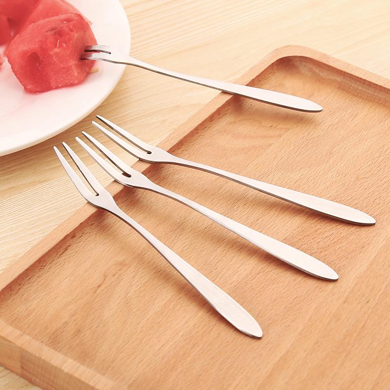 Buy Creative Stainless Steel Double-toothed Fruit Dessert Fork One Fork ...