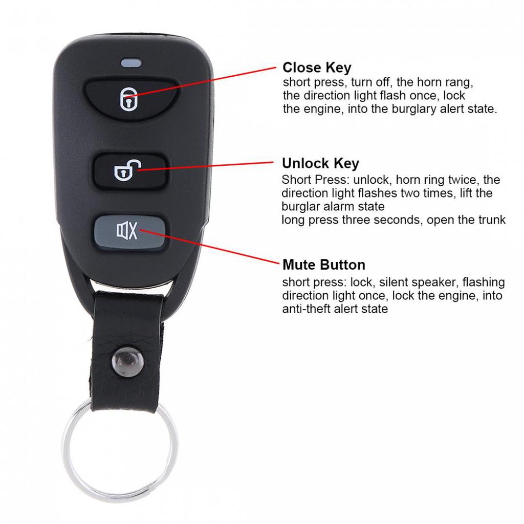 Buy Alarm System Remote Start Stop Engine System with Auto Central Lock ...