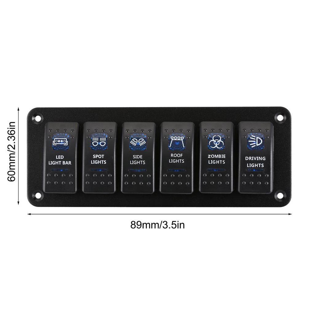Buy 6Gang Waterproof Marine Boat Caravan RV Rocker Switches Circuit On ...