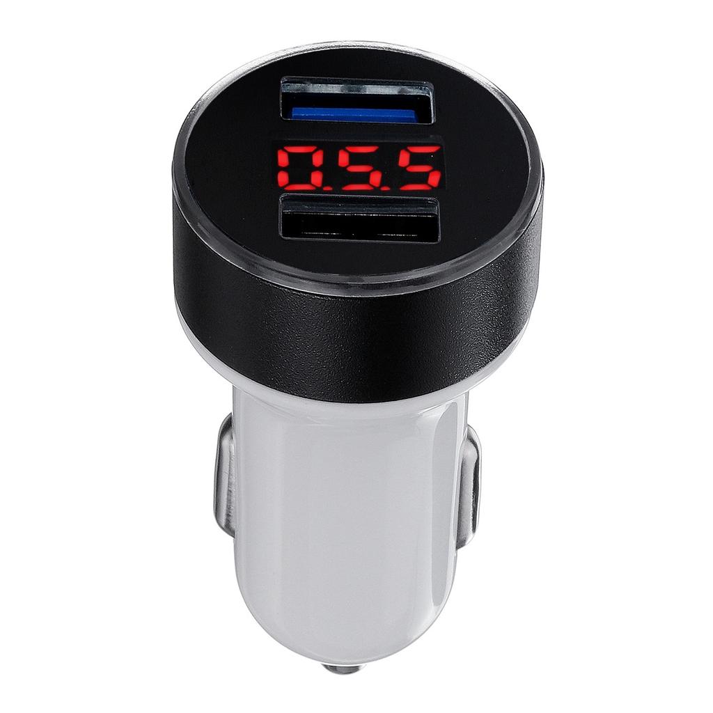 Buy Compact Car Charger Circle LED Lights Up Quick Adapter 1/3.1A 2 ...
