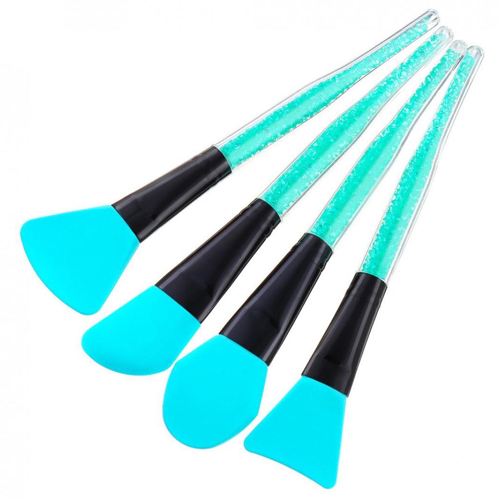 Buy 4Pcs Rhinestone Handle Facial Mask Stirring Brushes Soft Silicone ...