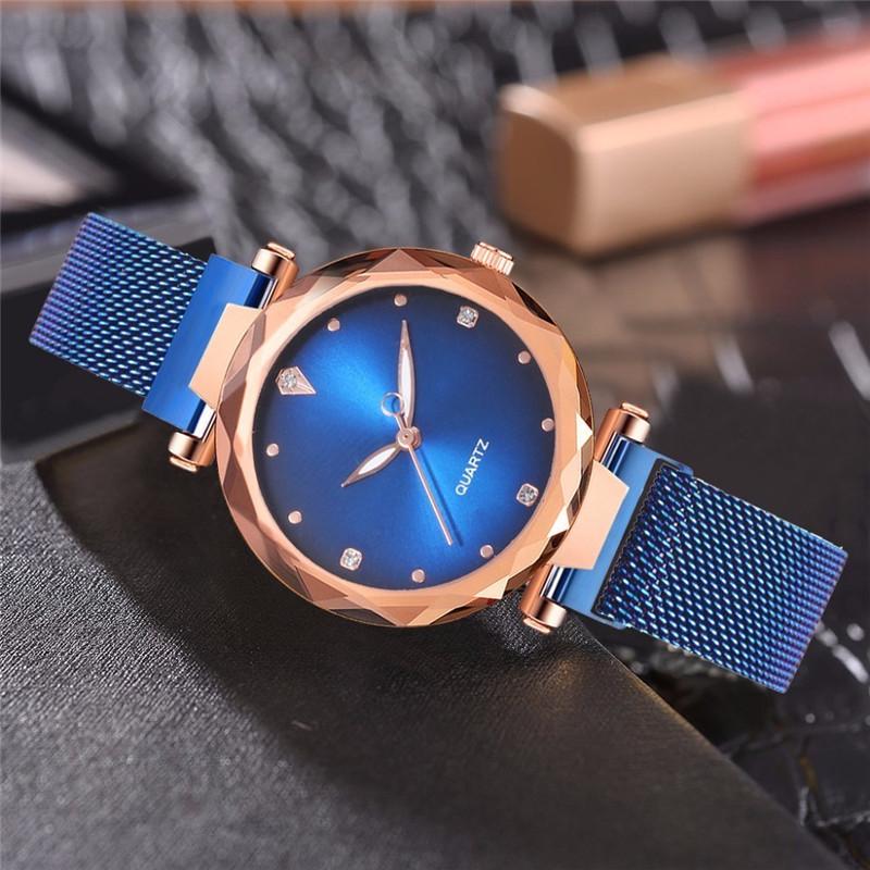 Buy Luxury Student Ladies Starry Sky Ladies Watch Stainless Steel Mesh ...
