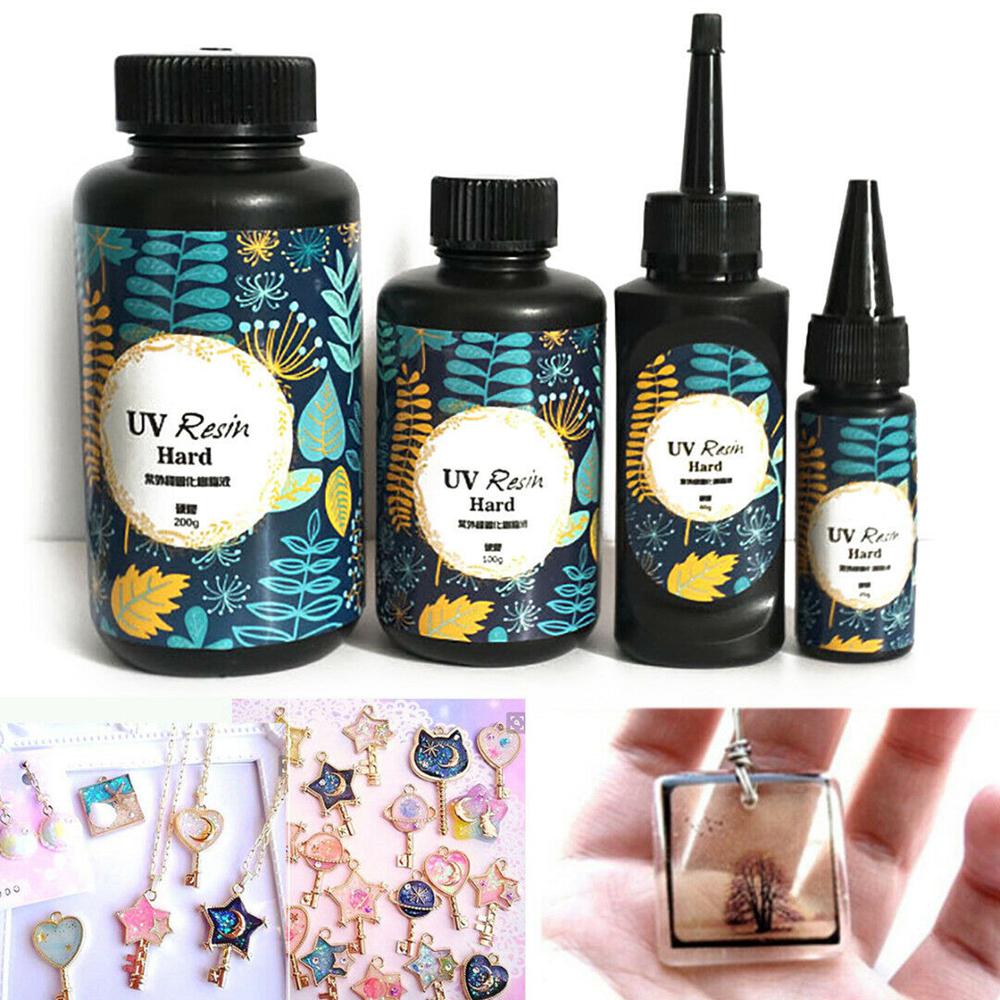 60/100g/200g Ultraviolet Curing Epoxy UV Resin Hard Glue Transparent ...