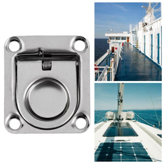 Buy Foldable Hatch Ring Handle High Durability Mini Stainless Steel ...