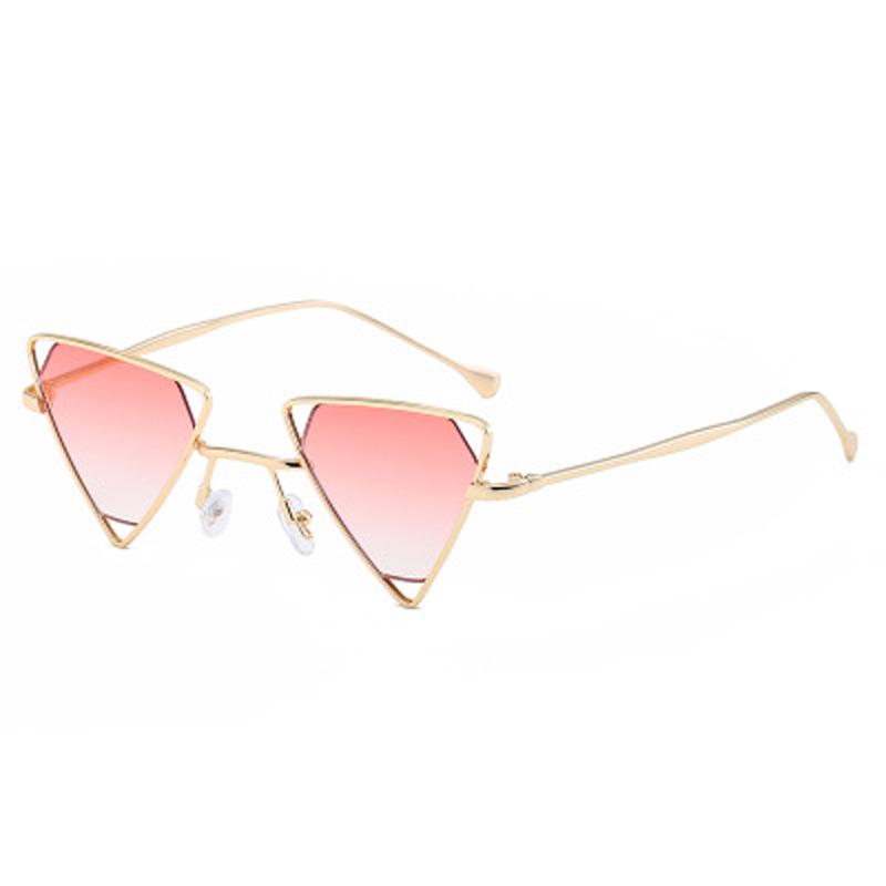 Buy Metallic Triangular Small Frame Sunglasses Punk Style Eyeglasses ...