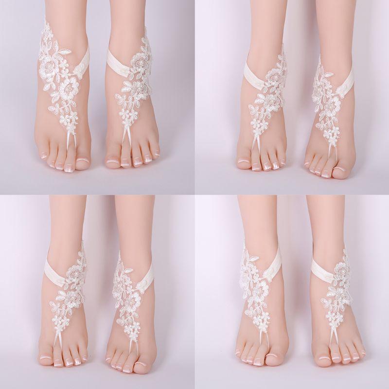Buy Handmade DIY Ethnic Style Anklet Foot Flower Bride Feet Jewelry ...