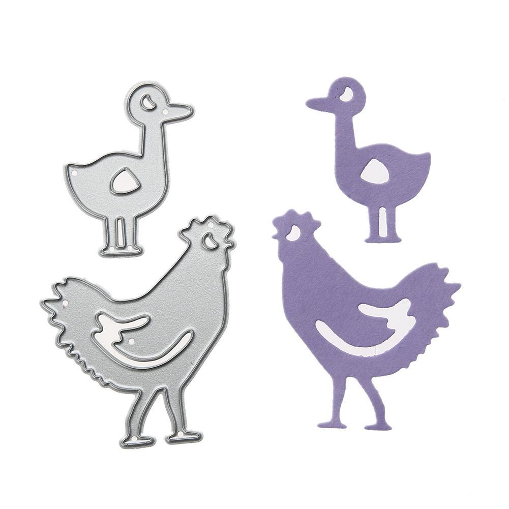 Buy 2pcs Poultry-shaped Metal Cutting Dies Stencil Embossing ...