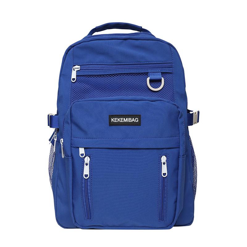 Solid Color Book Bag Large Capacity Traveling Backpack Student ...