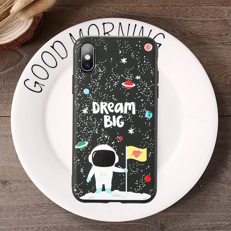 Buy Fashion Space Moon Phone Case Planet Star Matte Soft TPU Back Cover ...