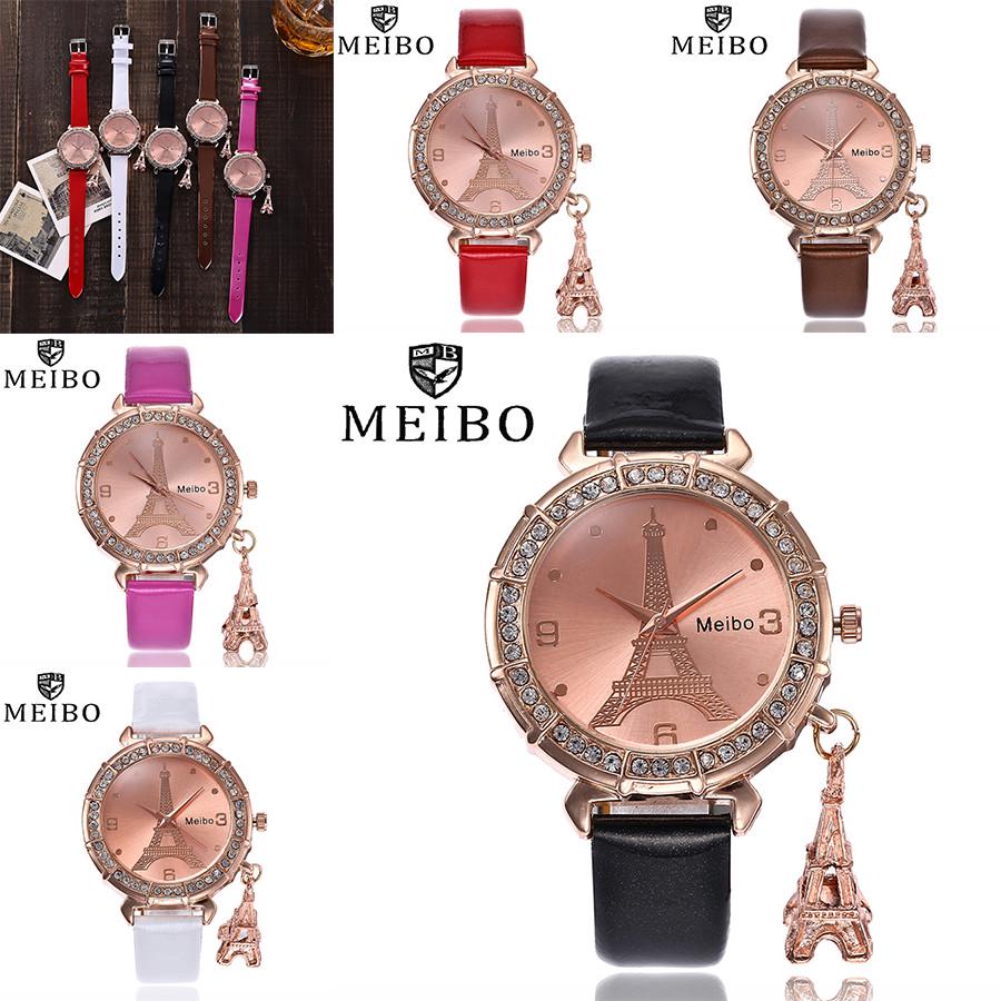 MEIBO Women Quartz The Eiffel Tower Rhinestone Pendant Wrist Watch-buy ...
