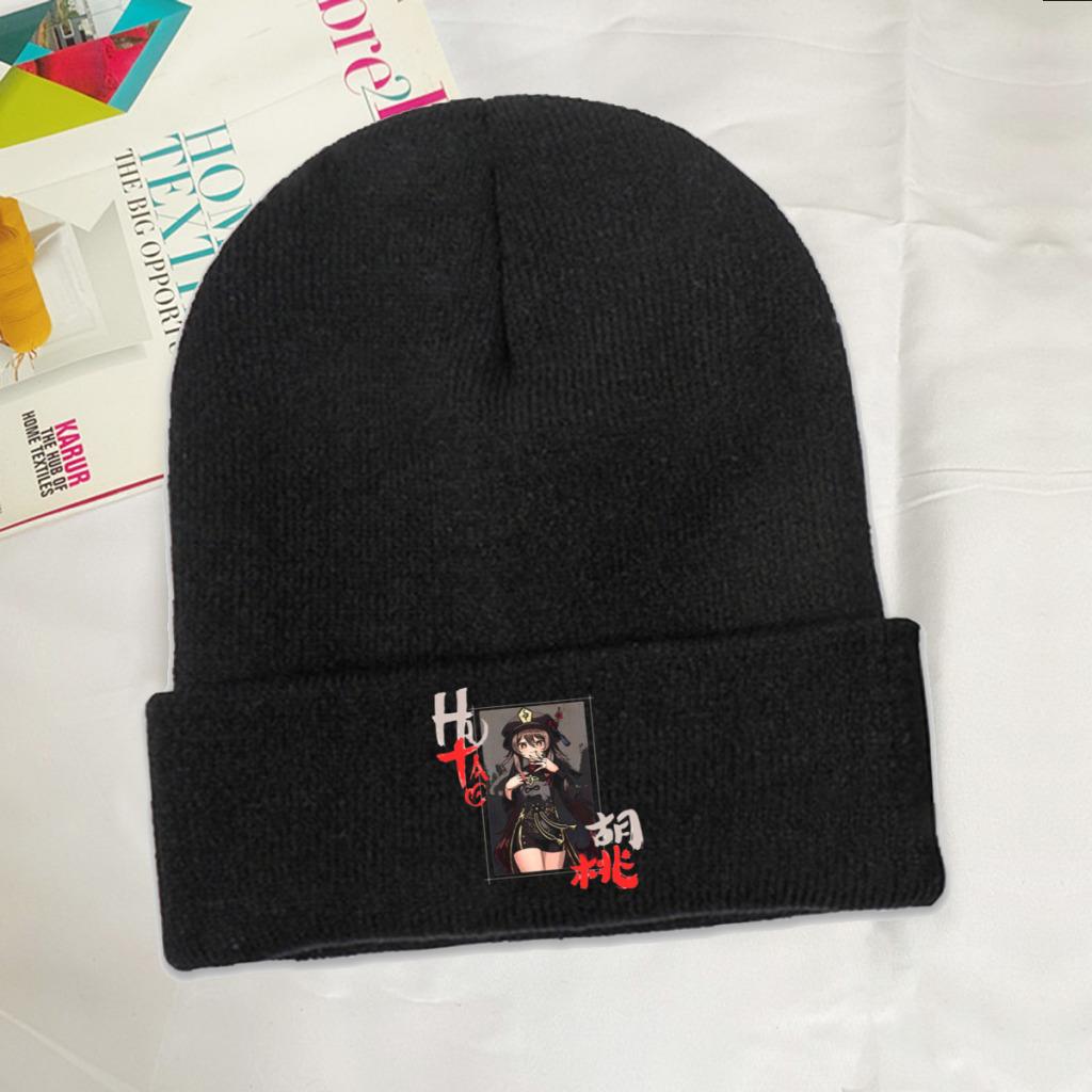 Cheap Hu Tao Genshin Impact Knit Hat Beanies Autumn Winter Hat Warm ...
