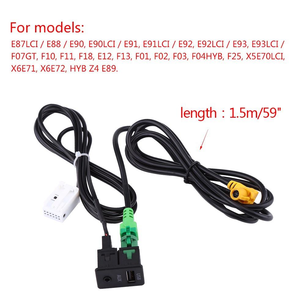Buy Car USB AUX Switch Socket Wire Harness Cable Adapter for BMW 3 5 ...