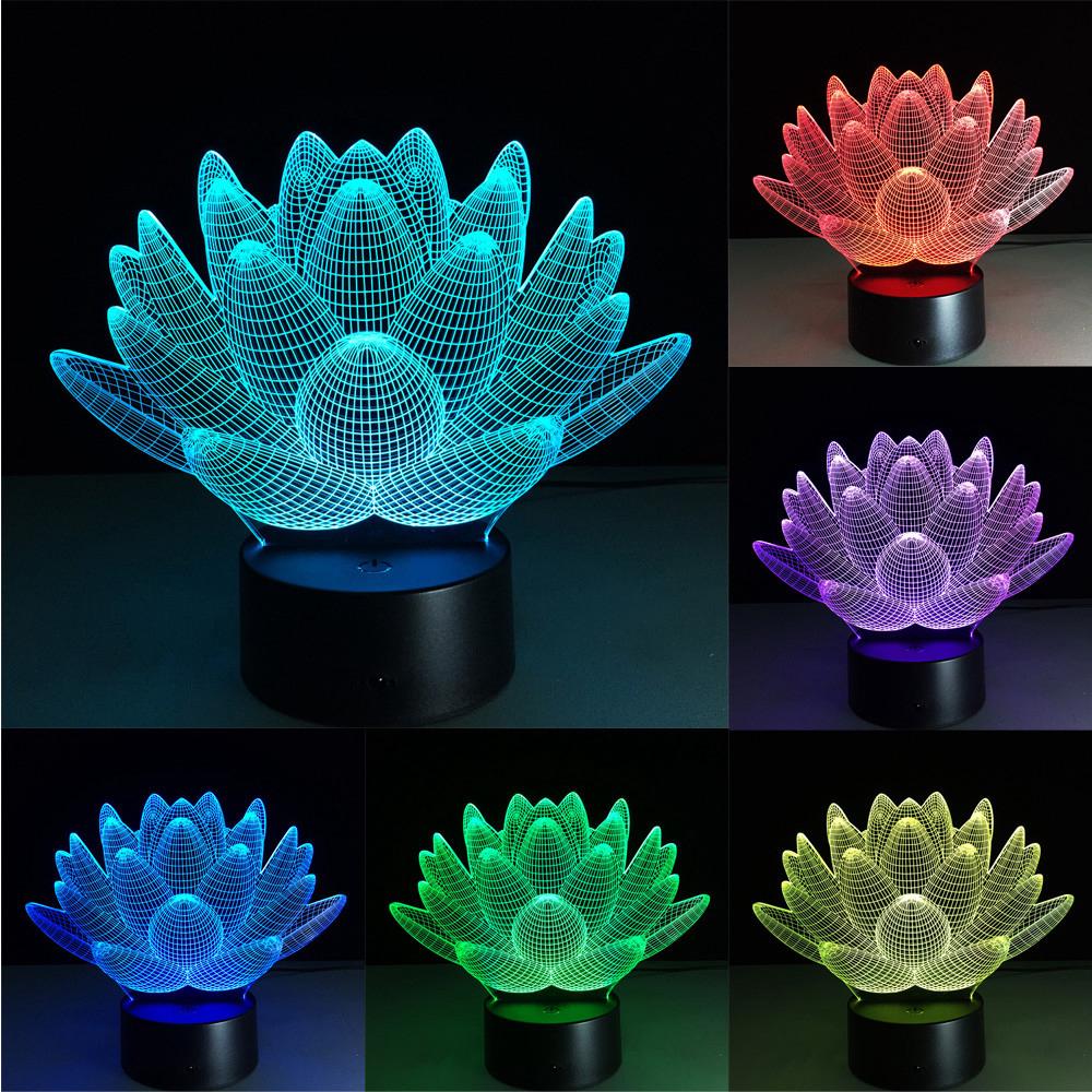 Cheap 3D illusion Visual Night Light 7 Colors Change LED Desk Lamp ...