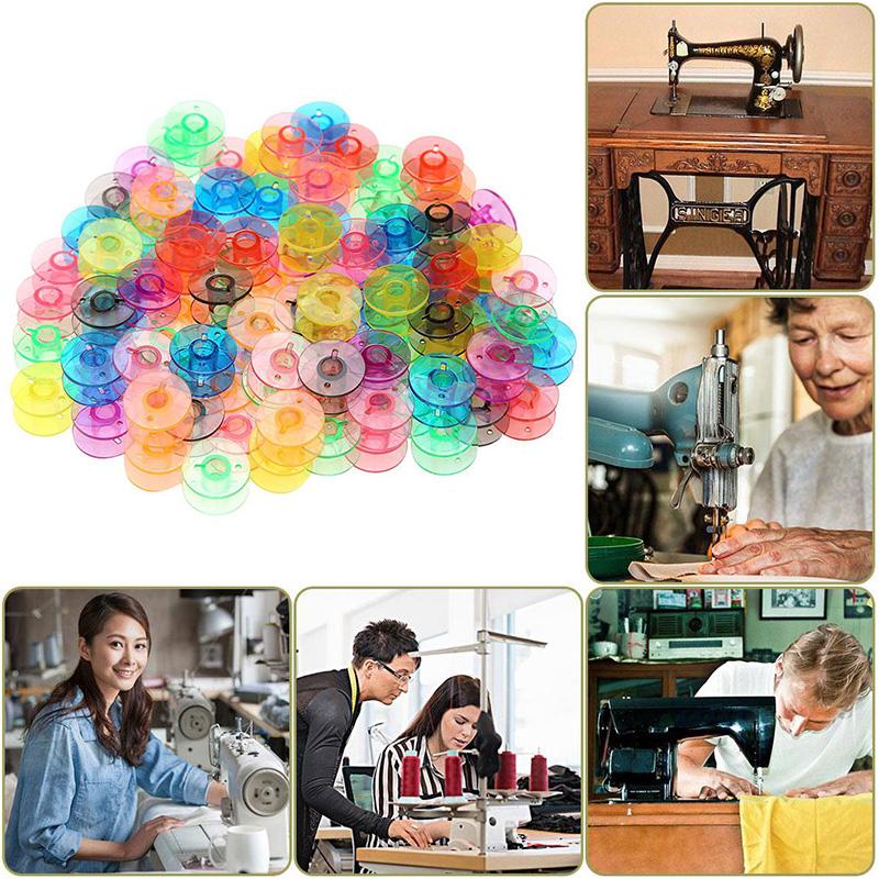 Buy 10pcs Transparent Bobbins Plastic Universal Threads Bobbin Sewing ...