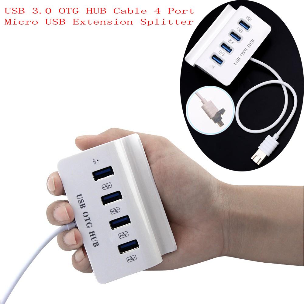 Buy USB 3.0 OTG HUB Cable 4 Port Micro USB Extension Splitter Adapter ...