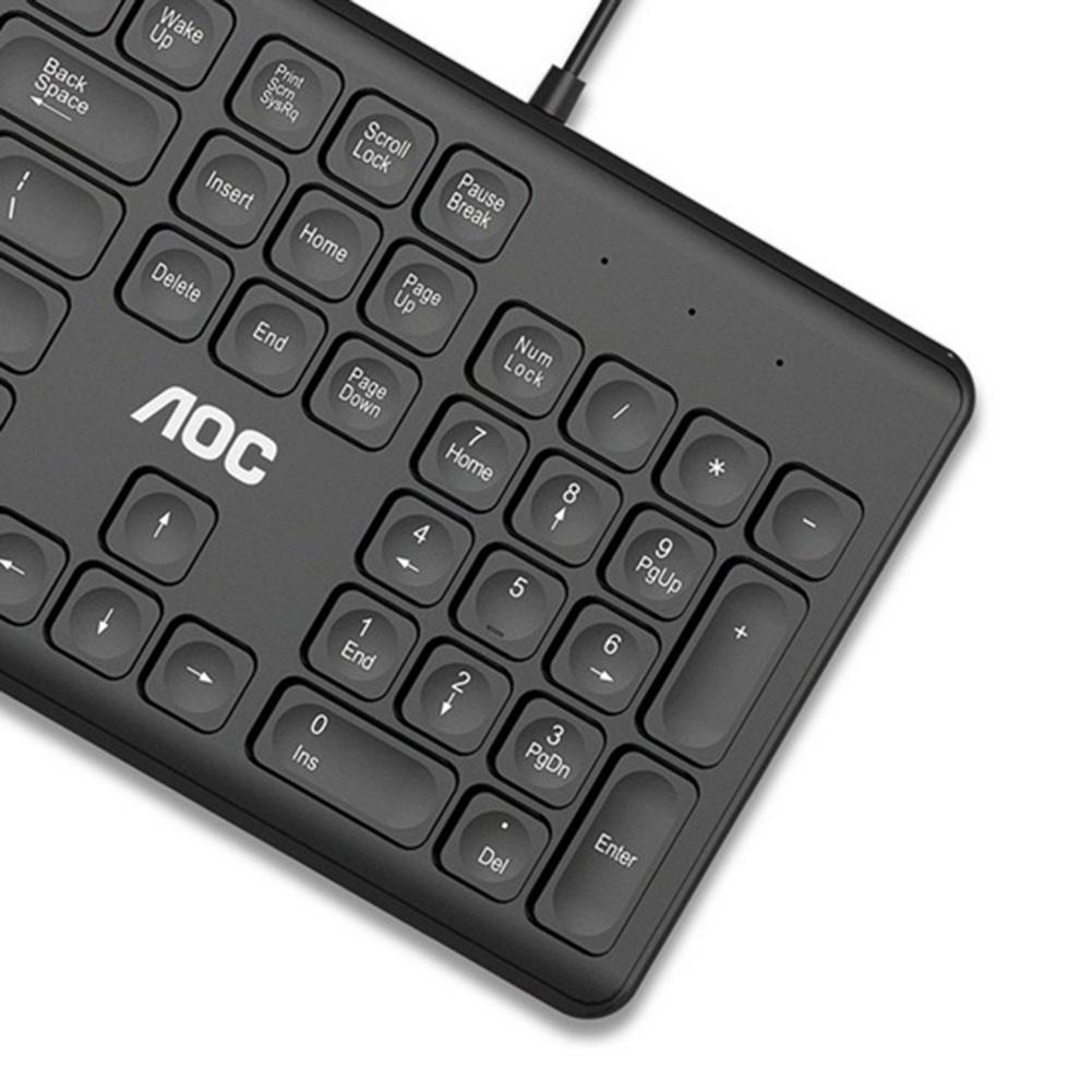 Buy AOC KB100 Wired Gaming Silent 106 Keys Ergonomic USB Keyboard for ...