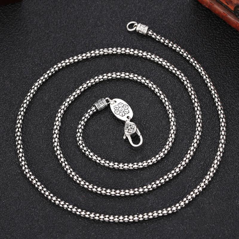 Buy S925 Sterling Silver Six -character Mantra Buckle Corn Chain Corn ...