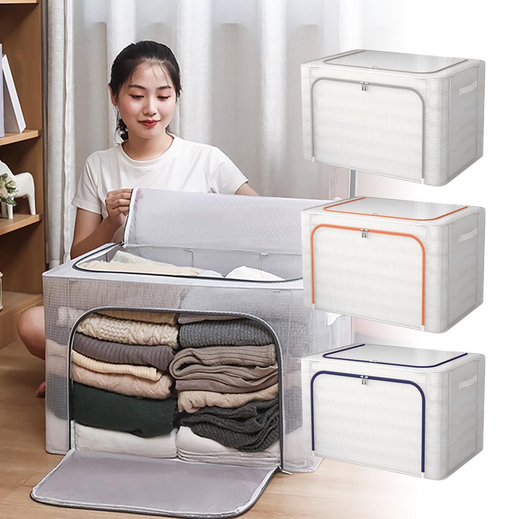 Cheap Foldable Storage Bins With Metal Frame Transparent Clothes ...