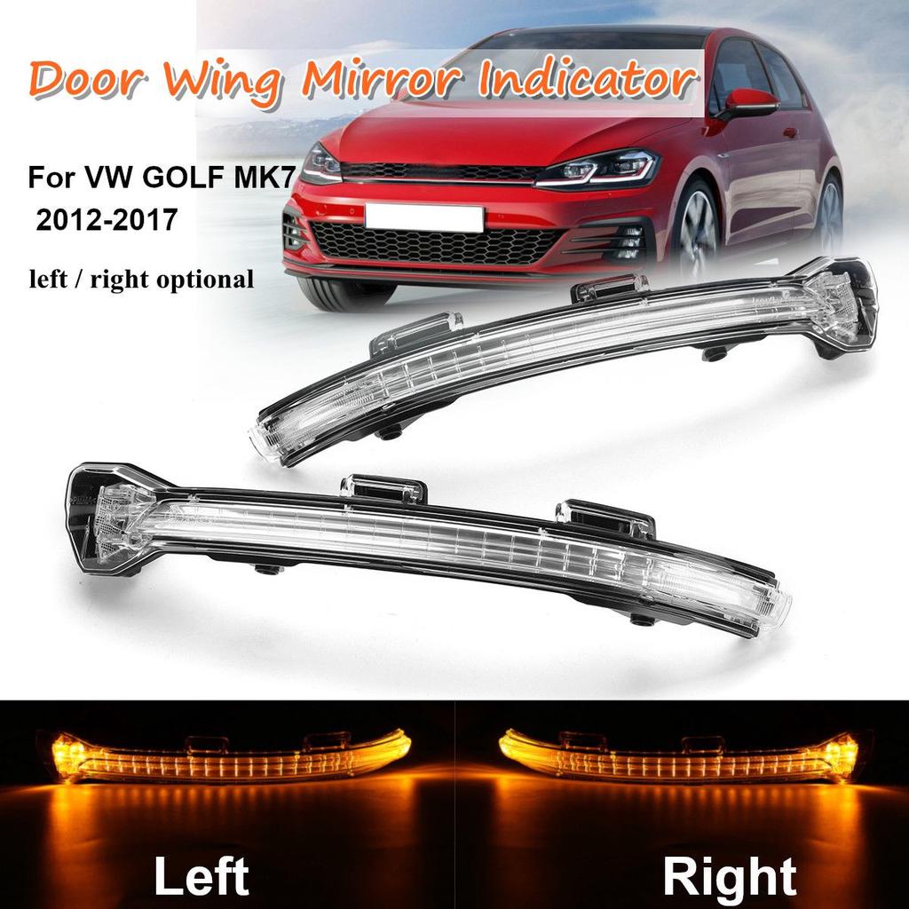 Left / Right LED Door Wing Mirror Indicator Lens Light for VW GOLF MK7 ...