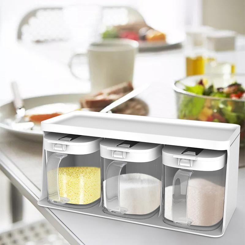 Buy Punch-free Wall-mounted Automatic Opening and Closing Seasoning Box ...