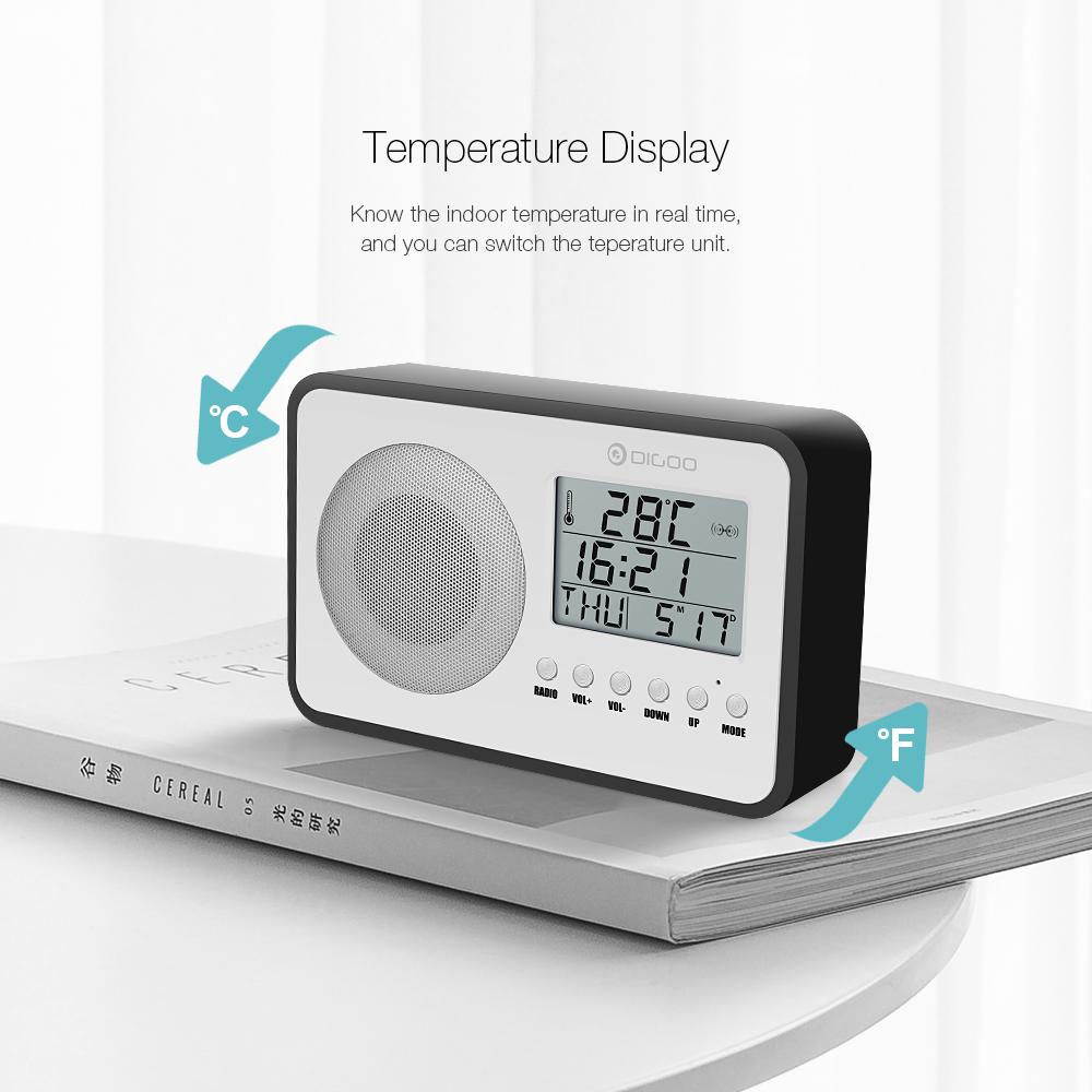 Buy Digoo SmartSet Wireless Digital FM Radio Alarm Clock Calendar ...