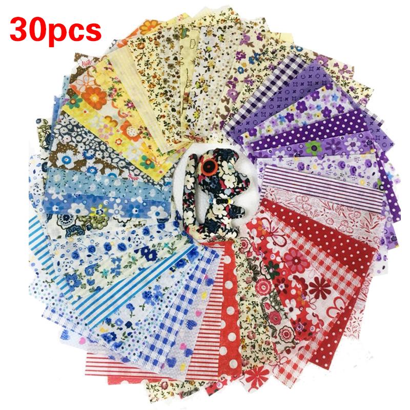 Buy 30Pcs Random Handmade Patchwork Sewing Tissue Printed Floral Cotton ...