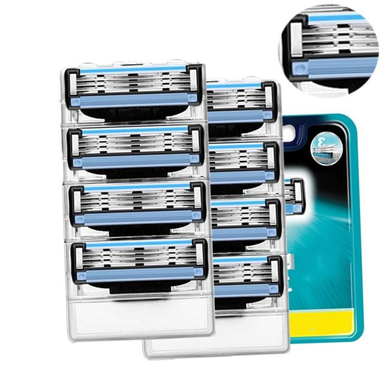 Buy High Quality 8Pcs Men 3 Layers Shaving Real Razor Blades For ...