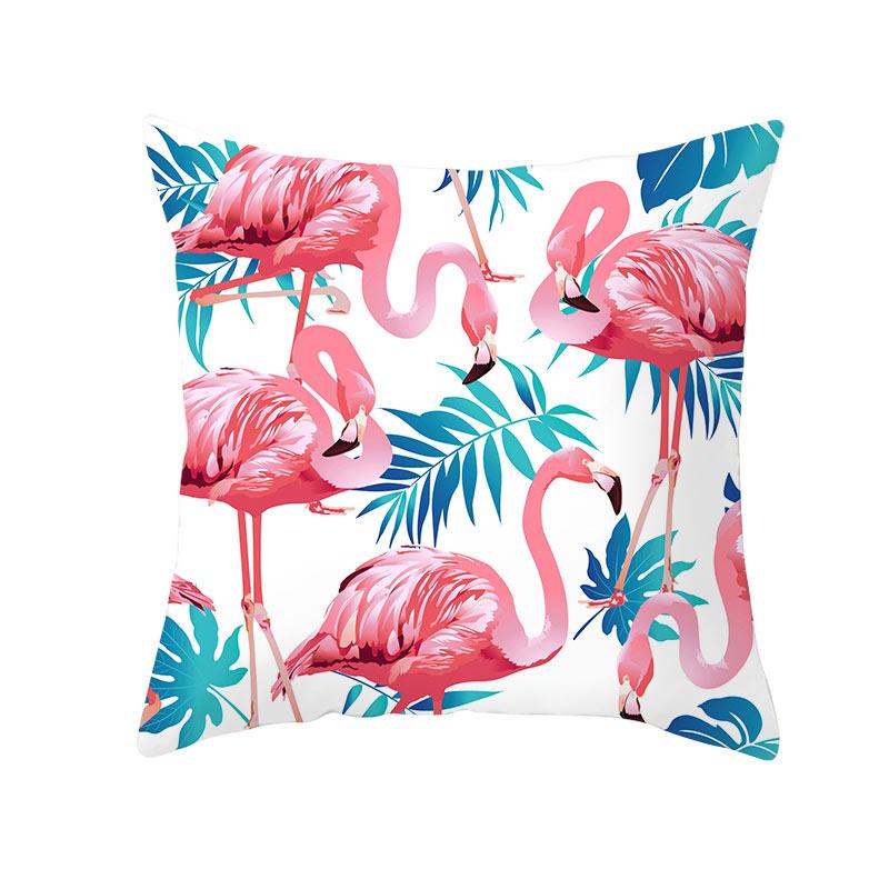Cheap Flamingo Cushion Cover Summer Tropical Plants Printing Decorative ...