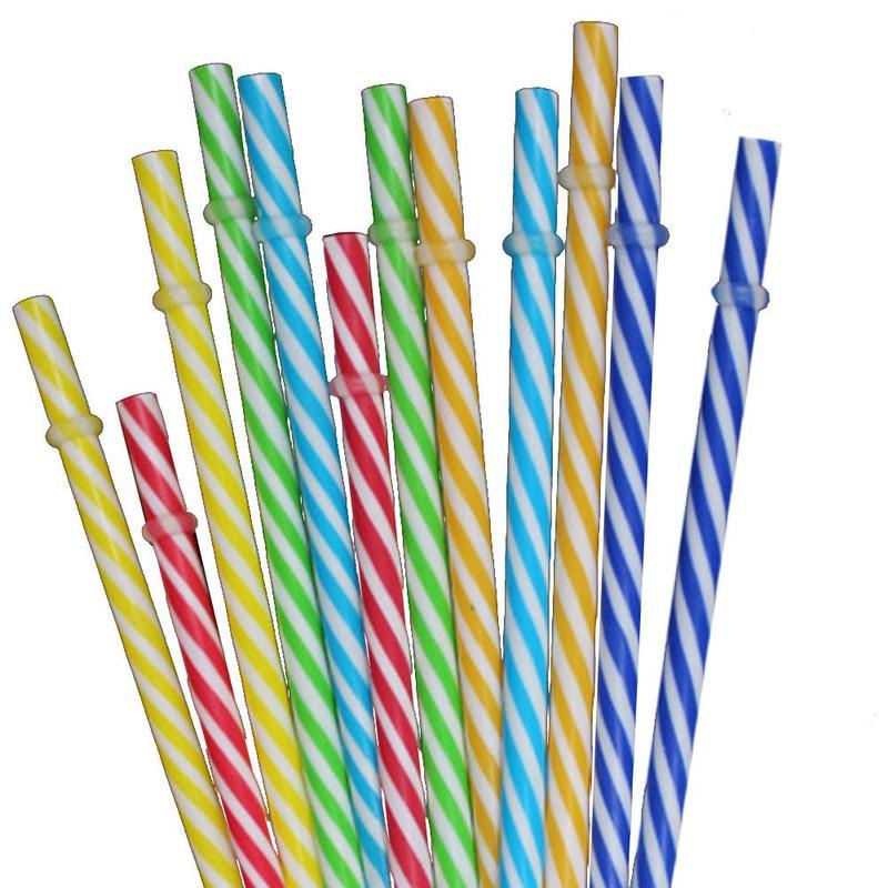 Buy 25 Pcs Color Mixing Pp Threaded Straw Heavy-duty Double Wall Cup ...