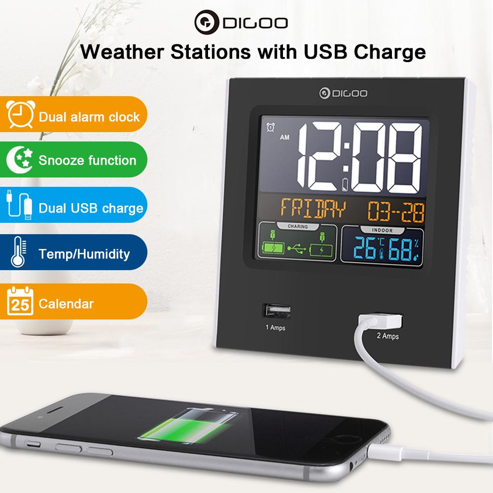 Buy Digoo DG-C3X Time Calendar 12hr/24hr Format Switchable Temperature ...