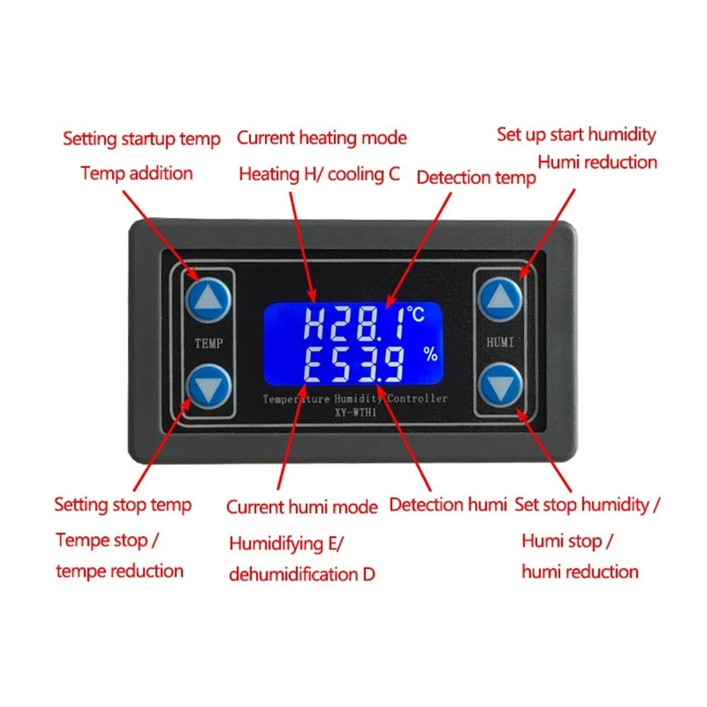 Buy XY-WTH1 Temperature Humidity Control Module Digital Display High Precision Dual Output ...