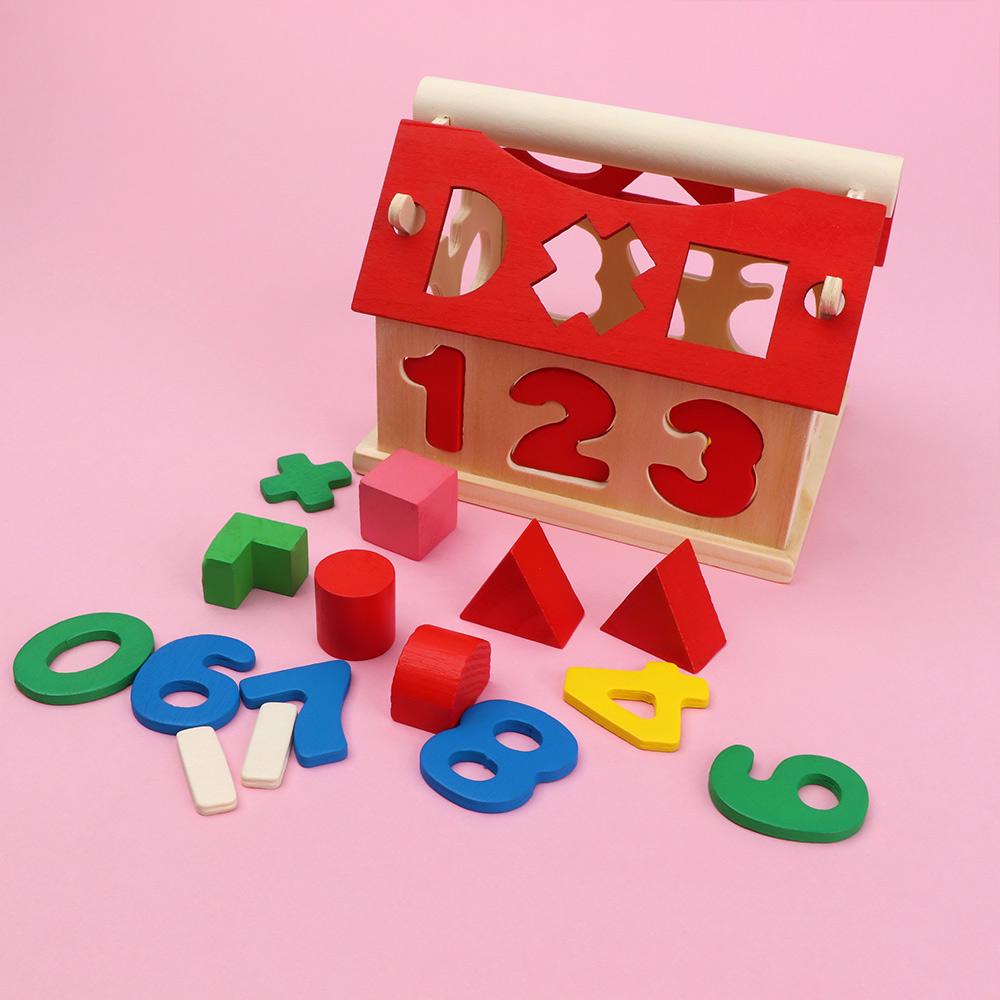 Buy Children Intellectual Building House Blocksed Wooden Block Building ...