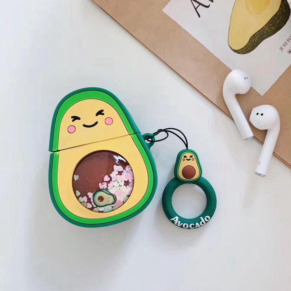 Liquid Quicksand Fruit Strawberry Avocado Pineapple Earphone Case ...