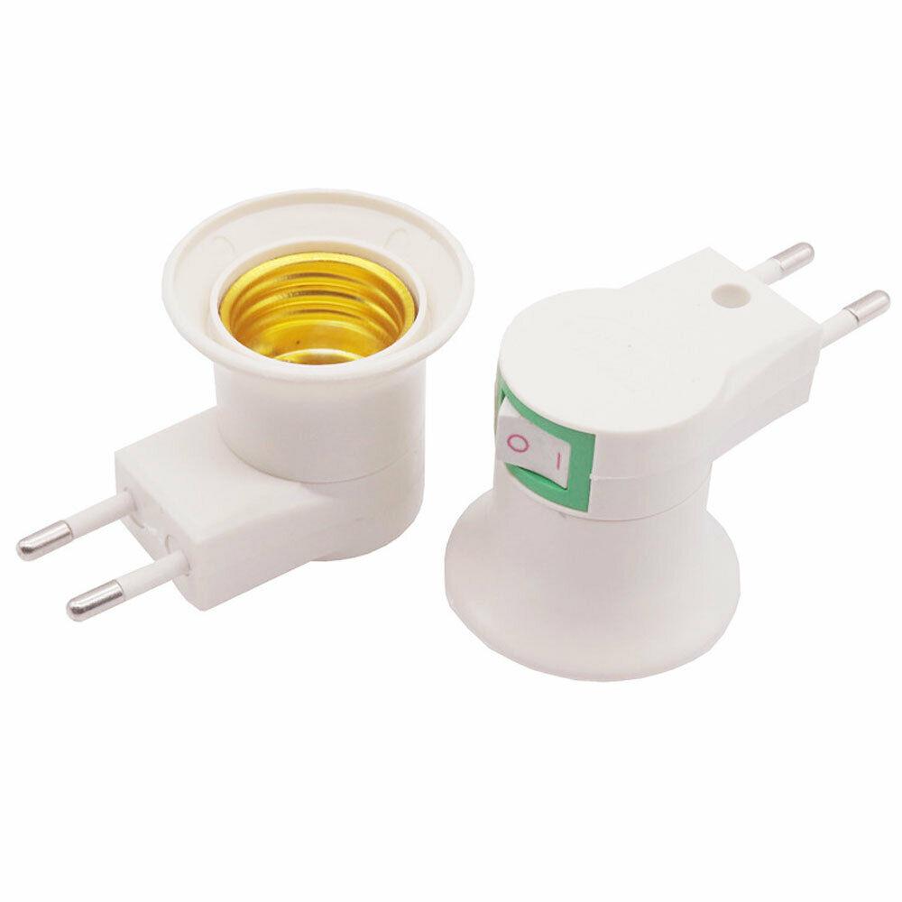 Buy E27 Buld Holder LED Light Male Socket to US EU Type Plug Adapter ...