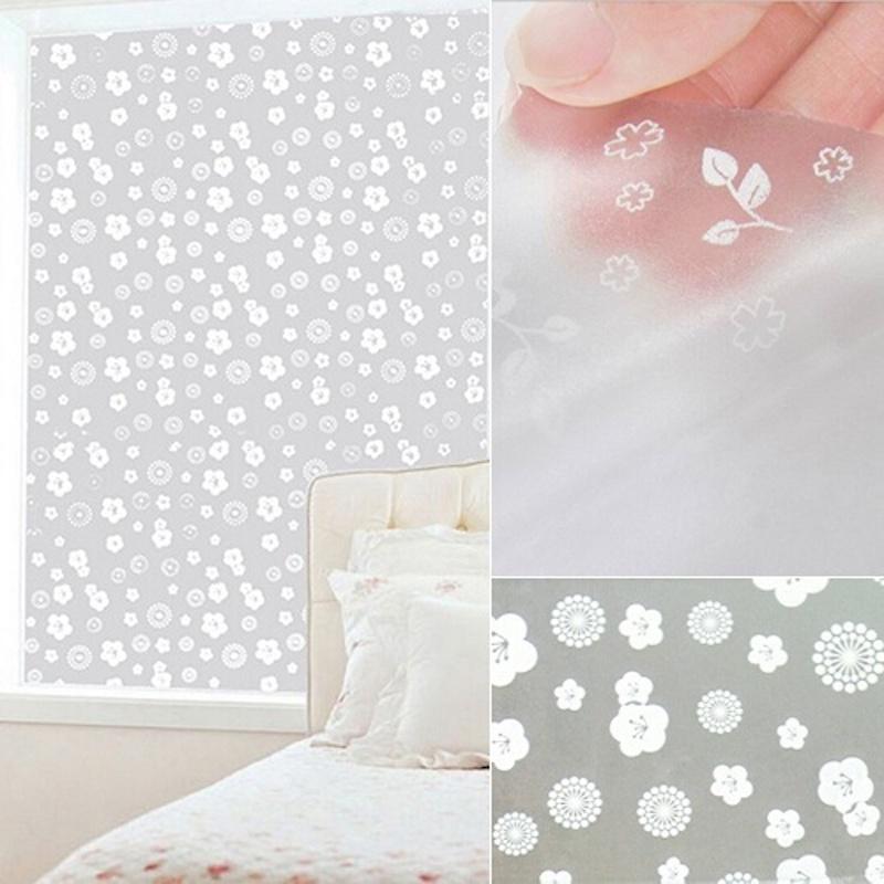 Buy 45x90cm Frosted Glass Window Sticker Film Flower Cover Home Office ...