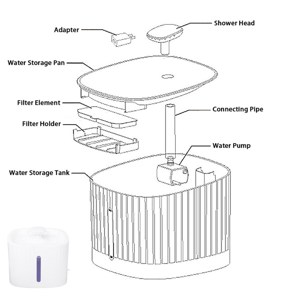 Buy LED 3L Cat And Dog Drinking Bowl Automatic Pet Feeder Water ...