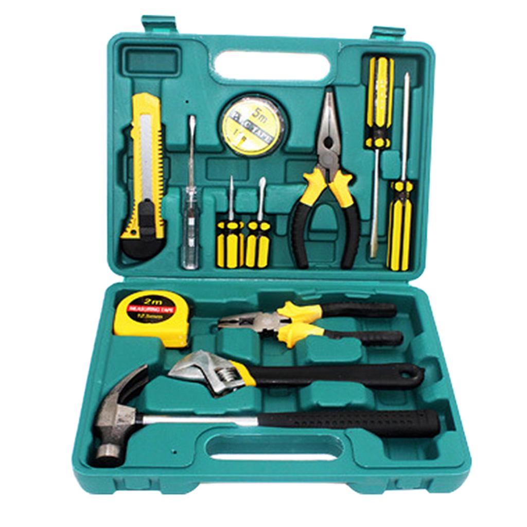 Buy 12Pcs Home Repair Tool Set General Household Hand Kit with Box at ...