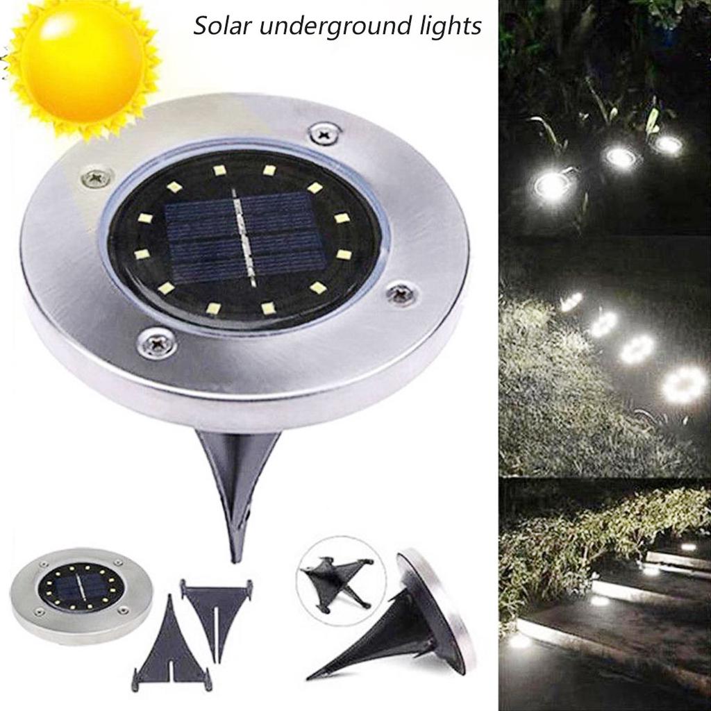 Buy 4pcs Solar Powered Ground Light Pathway Floor Light Underground ...