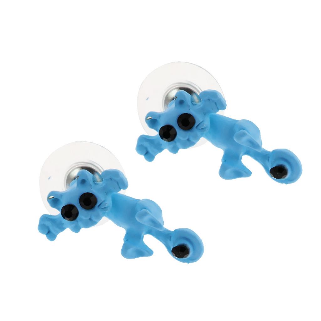 Buy Cute 3D Cat Earrings Stereoscopic Animal Piercing Stud White at ...